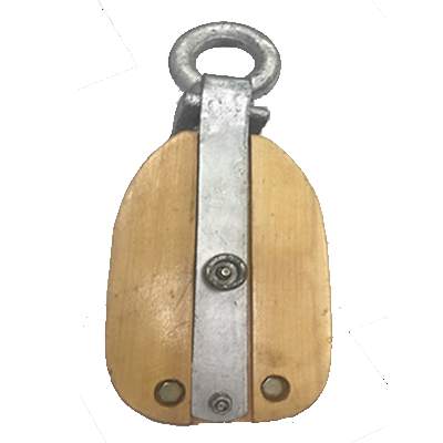 Snatch Block- Wooden with Eye On Samco Sales, Inc.